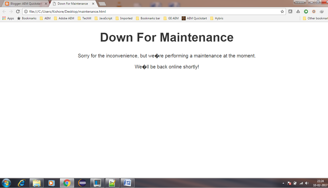 Create maintenance page in Apache Dispatcher - AEM Tutorials for Beginners