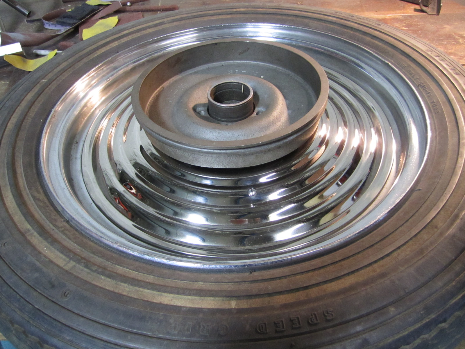 FRONT ST CYCLE: Ripple wheel covers. Fresh nickel plate