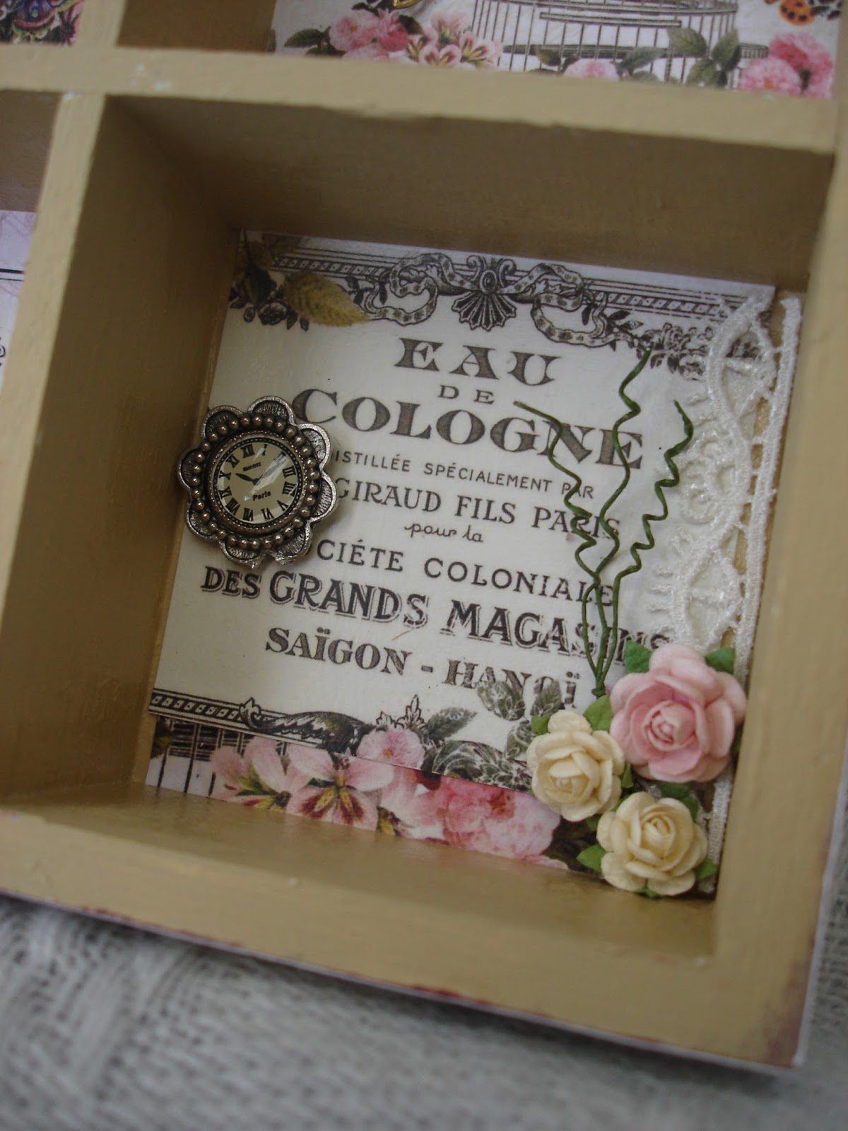 Meg's Garden: VINTAGE SHADOW BOX by Liz Hocking