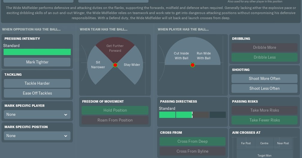 FM movement lab.: [FM 전술][RM] 역할임무별 개인지침 기본값(basic player instructions ...