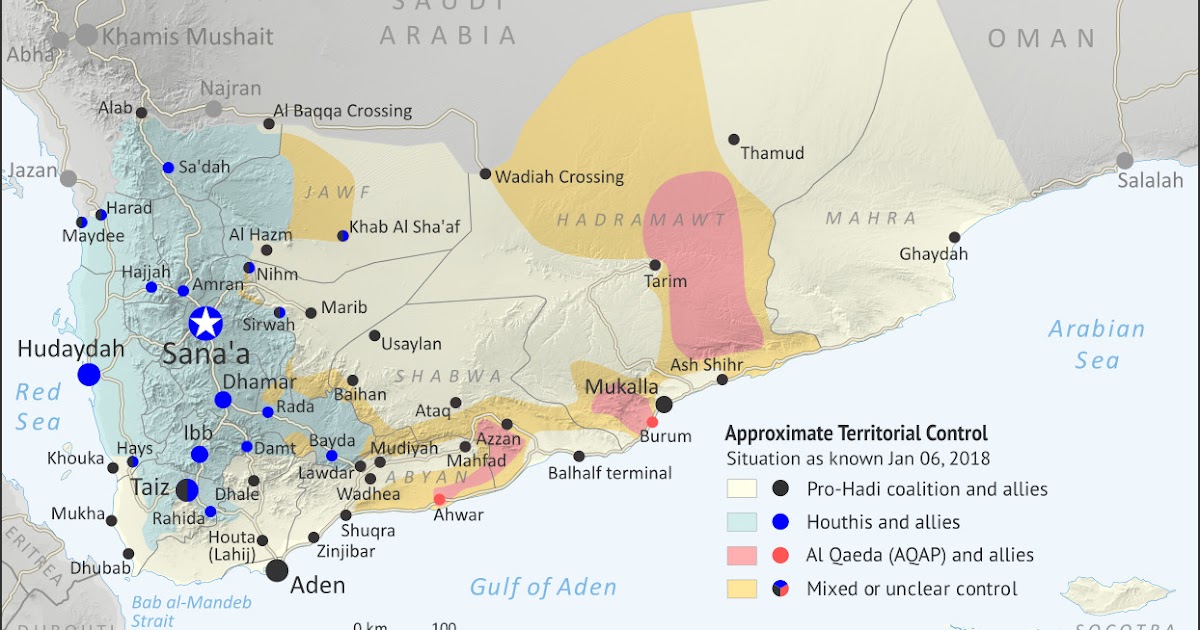 Yemen Control Map & Report - January 2018 - Political Geography Now
