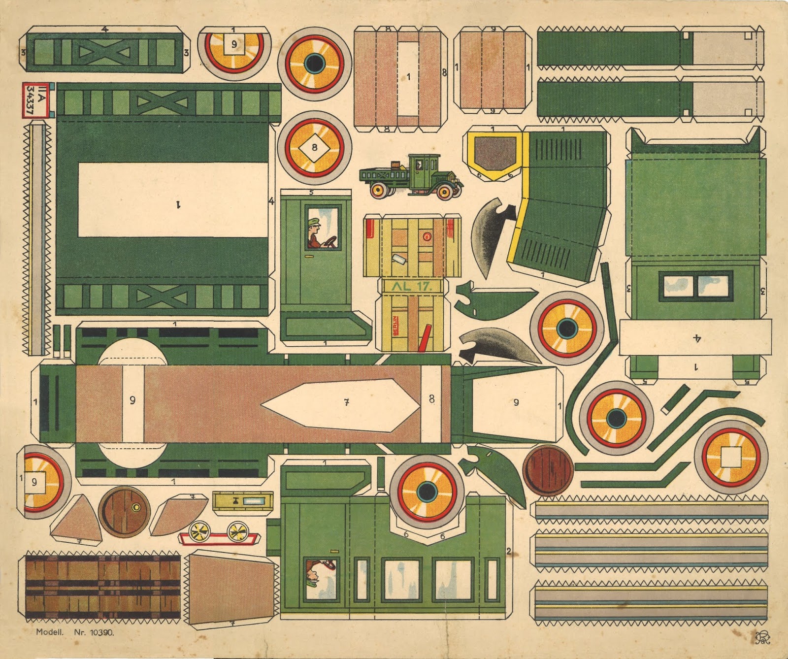 SP. Papel Modelismo: Paper Truck green PaperCraft