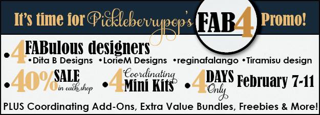 LorieM Designs: February FAB4 Promo, Sale 40% OFF + Freebie