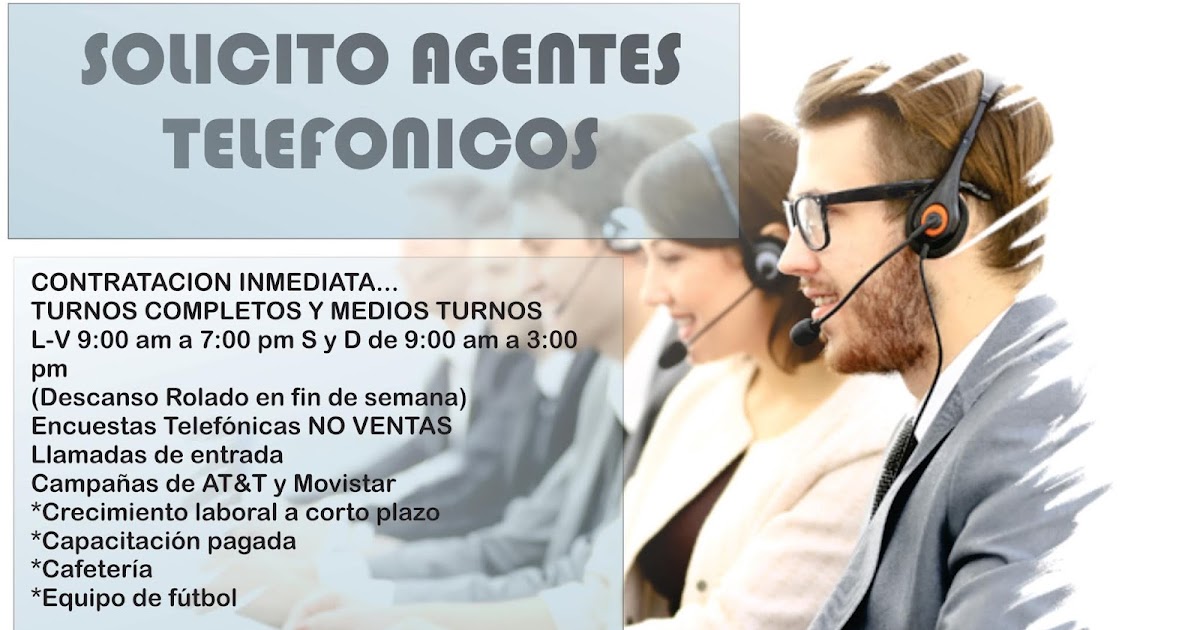 Bolsa De Trabajo CDMX: Buscas trabajo como Agente Telefonico