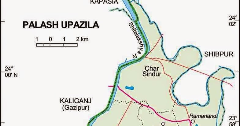 Palash Upazila Map, Narsingdi District, Bangladesh