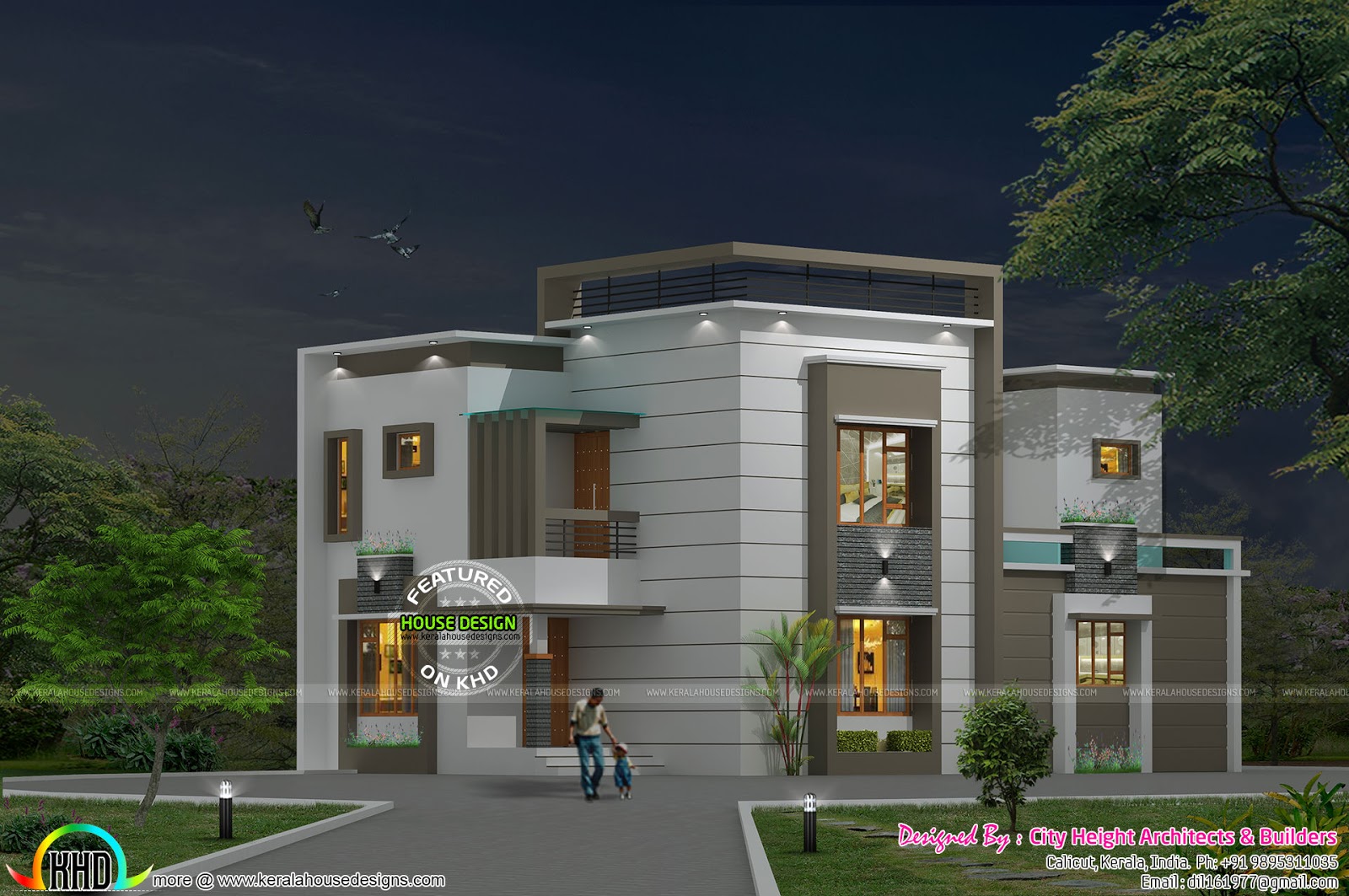1934 sq-ft contemporary flat roof home - Kerala Home Design and Floor ...