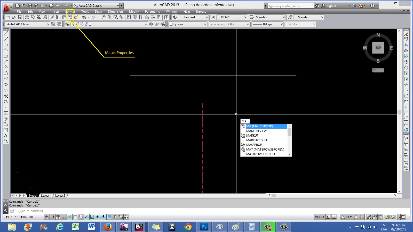 Herramienta Match Properties AutoCad DominarCad herramienta-match-properties-autocad-dominarcad