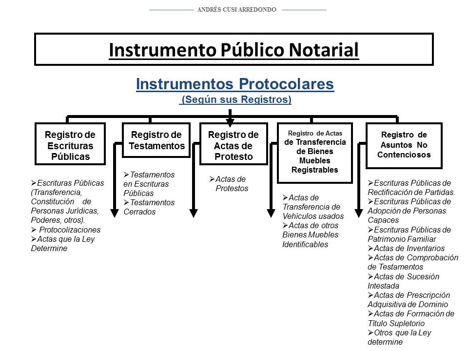 Andrés Eduardo Cusi Arredondo: INSTRUMENTOS PROTOCOLARES - ANDRÉS CUSI ARREDONDO