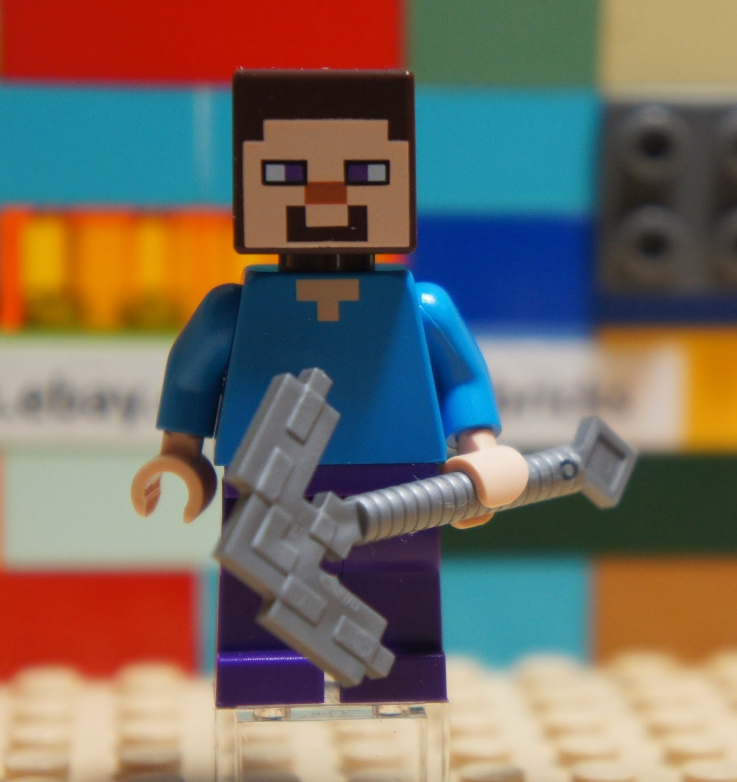 LEGO Minecraft MIN009 STEVE Minifigure w/ Iron Pick Axe Weapon ...