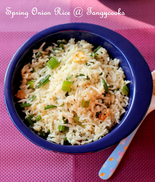 CONCOCTIONS OF A COOKAHOLIC !!!: Spring Onion Rice/Vengaya Thal Sadham