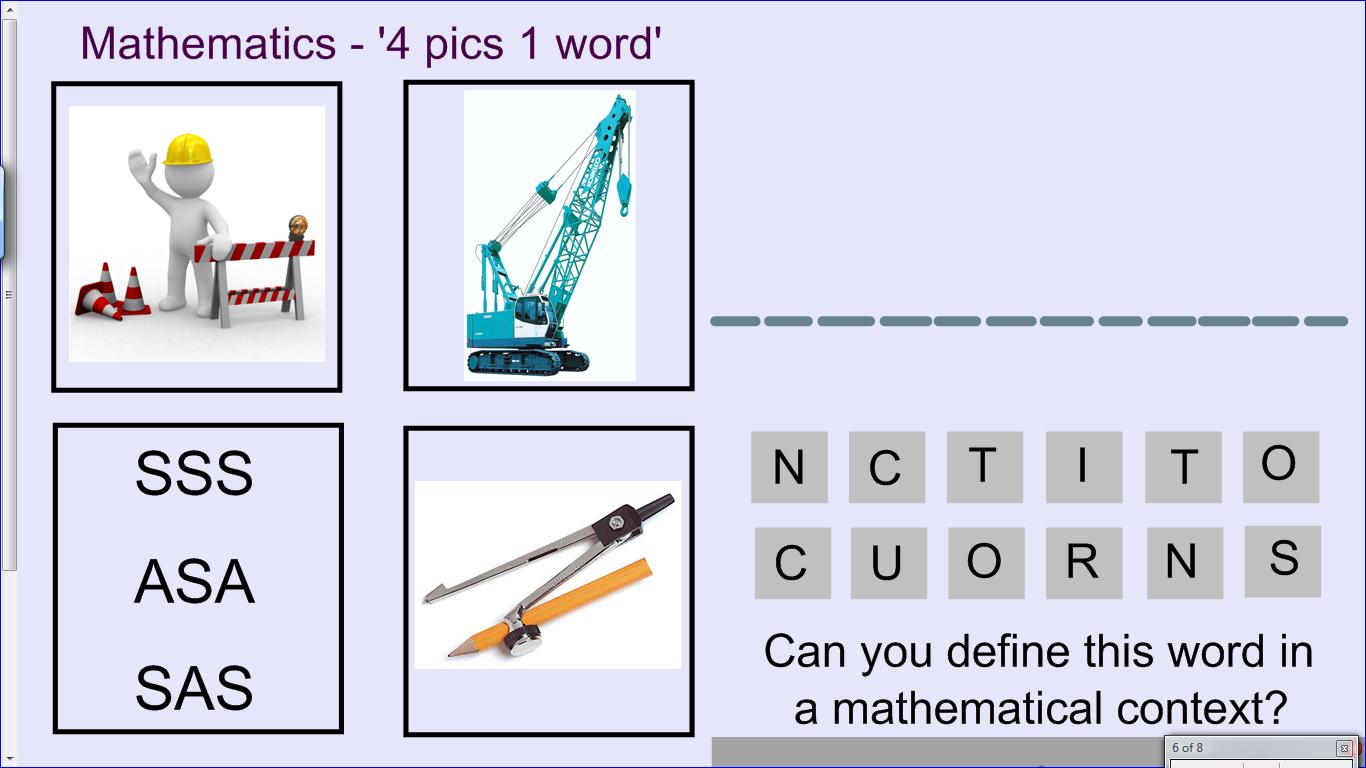 Mr Collins Mathematics Blog: Mathematics 4 pics 1 word