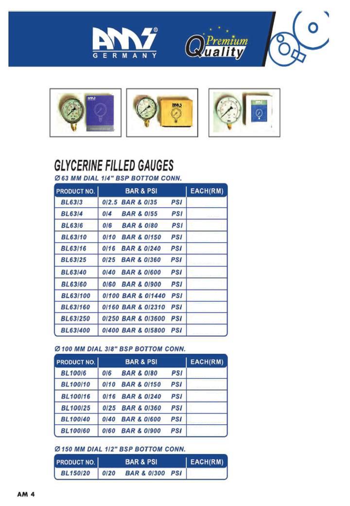 BENTECH SUPPLIES : AMS 2.5"/4"/6" General Purpose Pressure Gauges ...