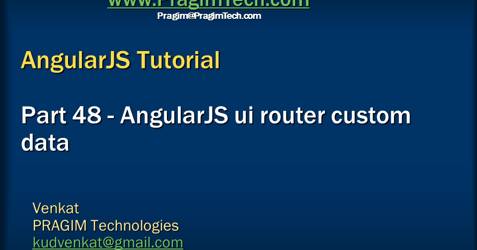 Sql server, .net and c# video tutorial: AngularJS ui router custom data Sql server, .net and c# video tutorial: AngularJS ui router custom data