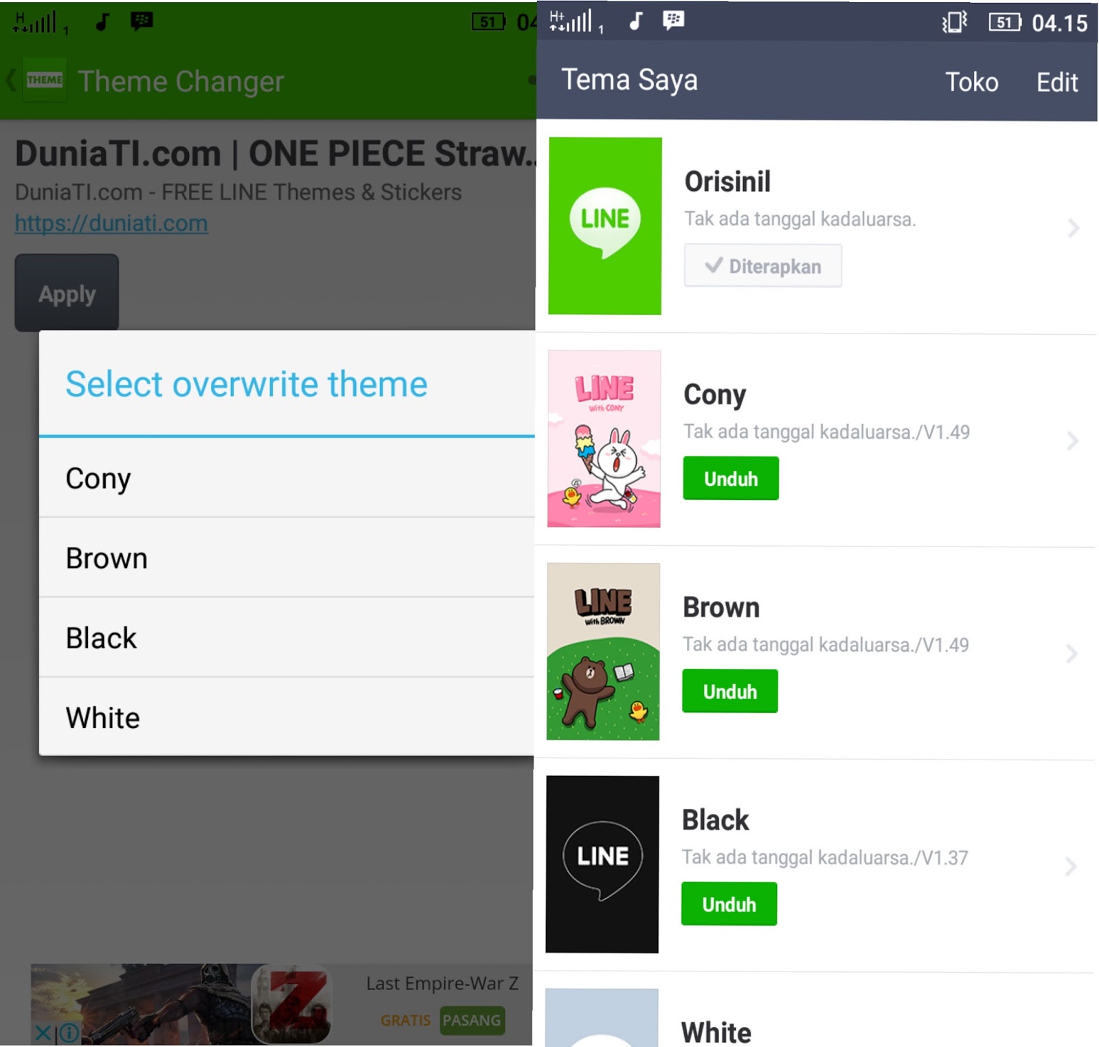 MENGGANTI TEMA LINE BERBAYAR SECARA GRATIS