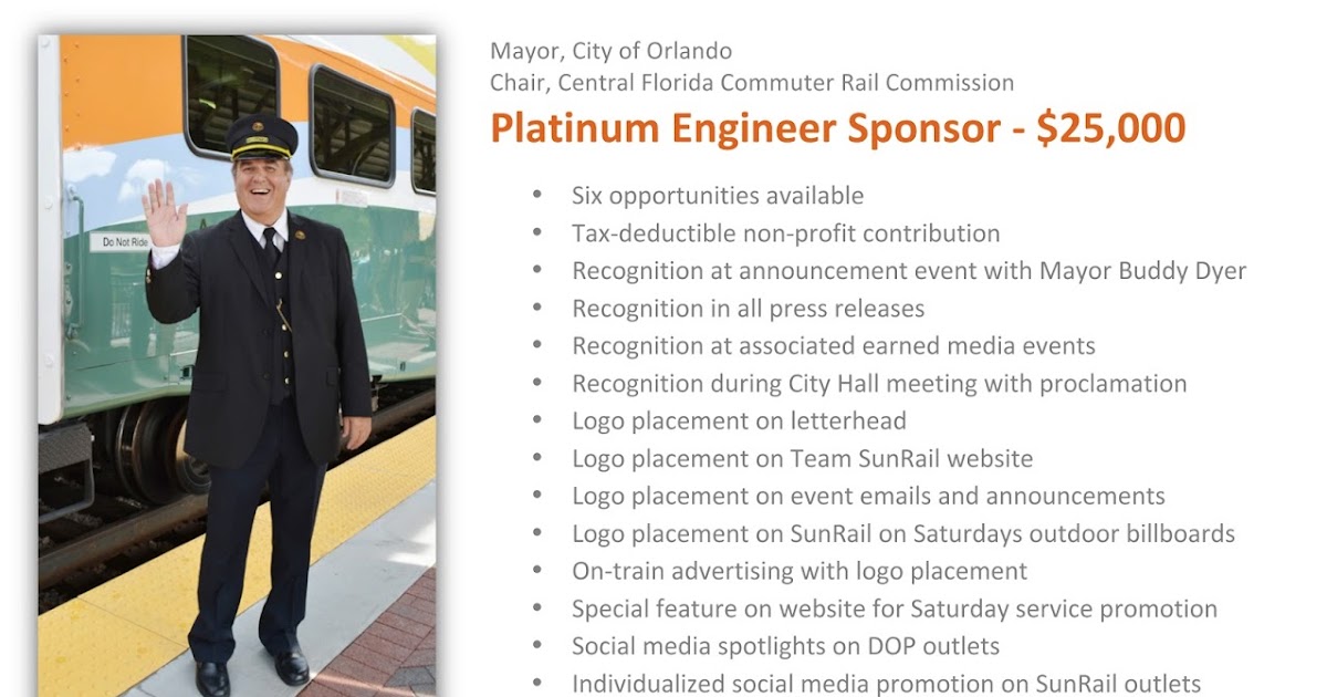 Riding The Rail: Saturday SunRail sponsor information