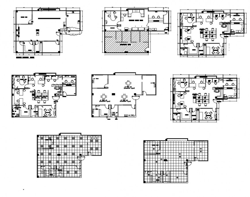 ADMINISTRATION OFFICE BUILDING FLOOR PLAN AND COVER PLAN CAD DRAWING ...