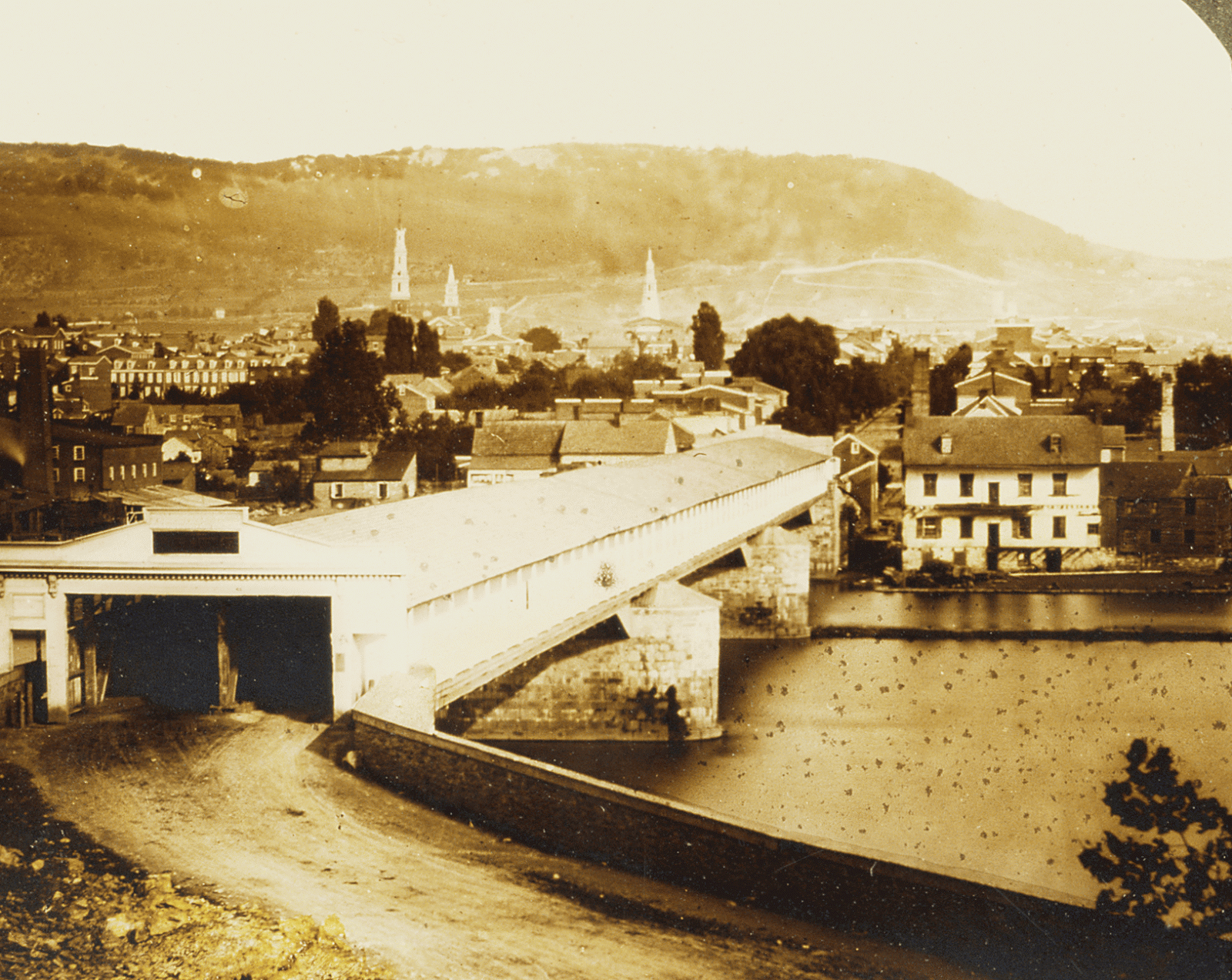 The Chubachus Library of Photographic History: View of a Covered Bridge ...