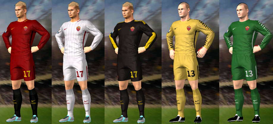 Kits/Uniformes para FTS 15 y Dream League Soccer: Kits/Uniformes AS Roma - Serie A 2017/2018 ...