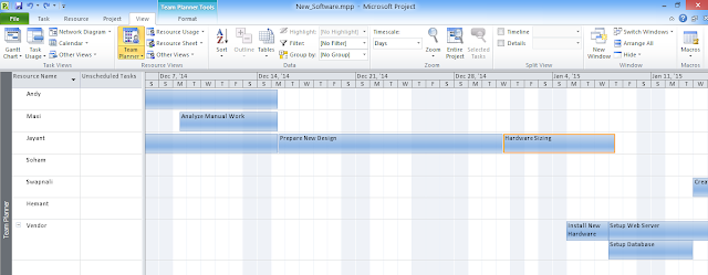 Working with Team Planner | Quick MS Project