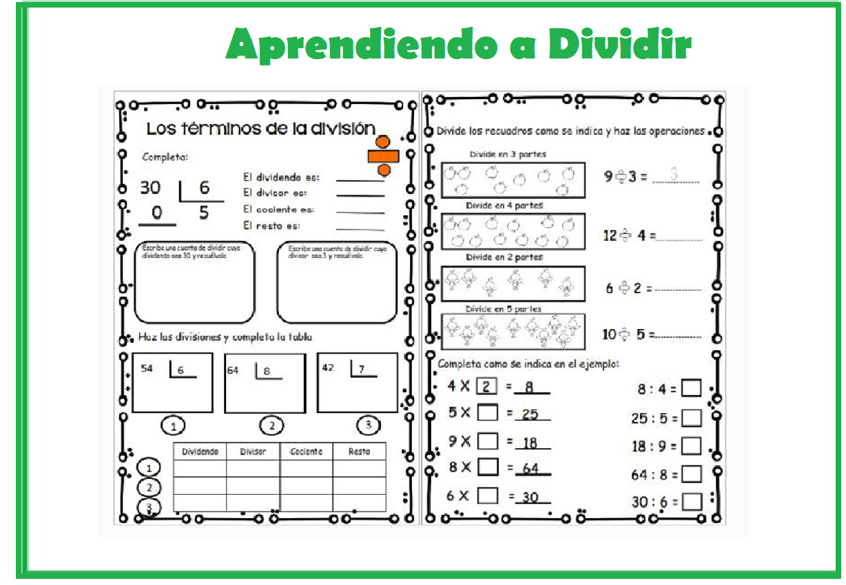 Divertido Material Para Entrar En El Mundo De Las Divisiones ~ DIPLOMAS ...