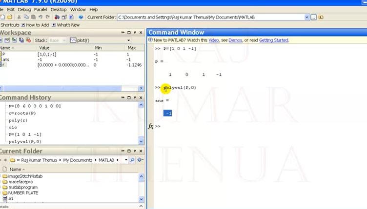 Lecture-18: Polynomials Handling Part-1: Roots of a polynomial - MATLAB ...