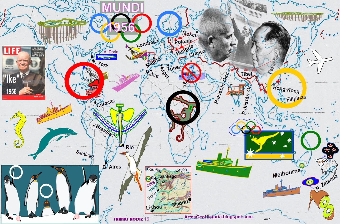 Mundi 1956 - Illustrated Map