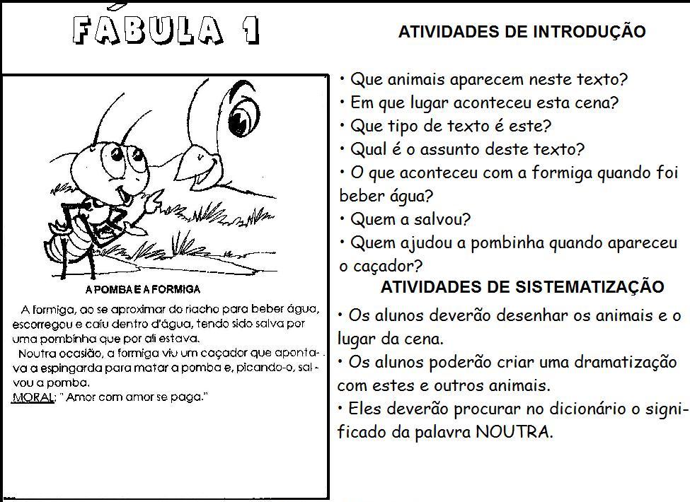 Cantinho da Profª Celma: Projeto Fábulas