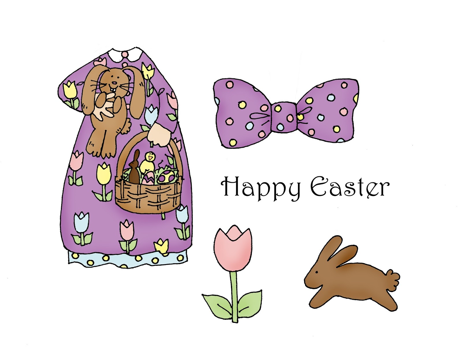 Free Dearie Dolls Digi Stamps: Paper Doll Easter Dress