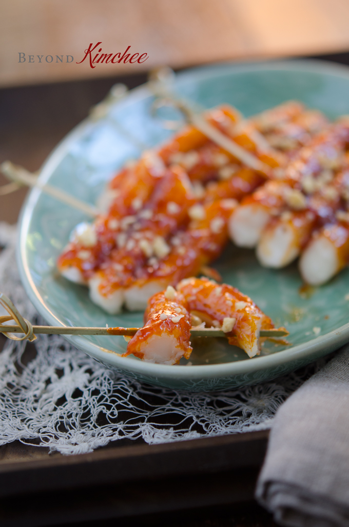 [Korean Recipes] Tteok Kkochi - Rice Cake Skewers - All Asian Recipes ...