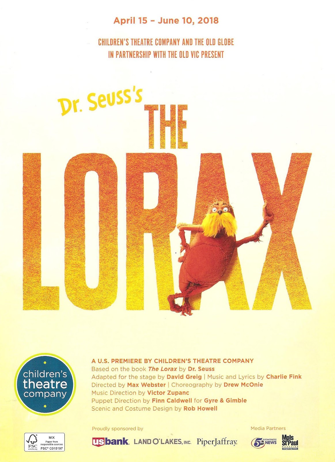 Cherry and Spoon: "The Lorax" at Children's Theatre Company in ...