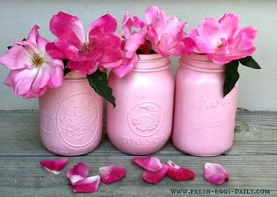 Painted Mason Jar Flower Vases - Fresh Eggs Daily® with Lisa Steele