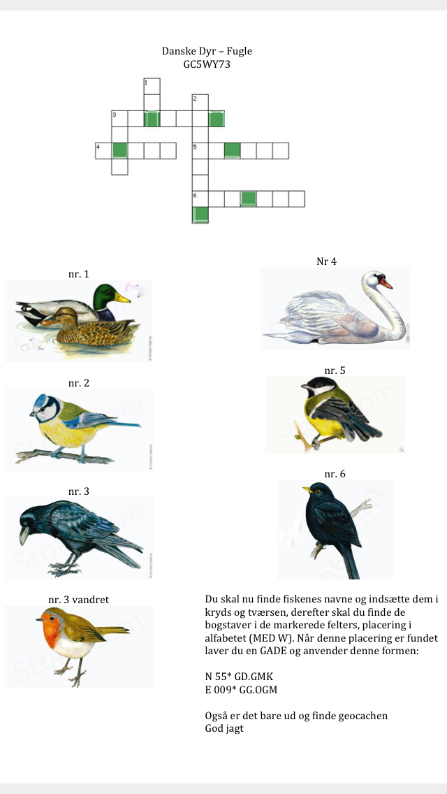 GC5WY73 Danske Dyr - Fugle (Unknown Cache) in Region Midtjylland ...