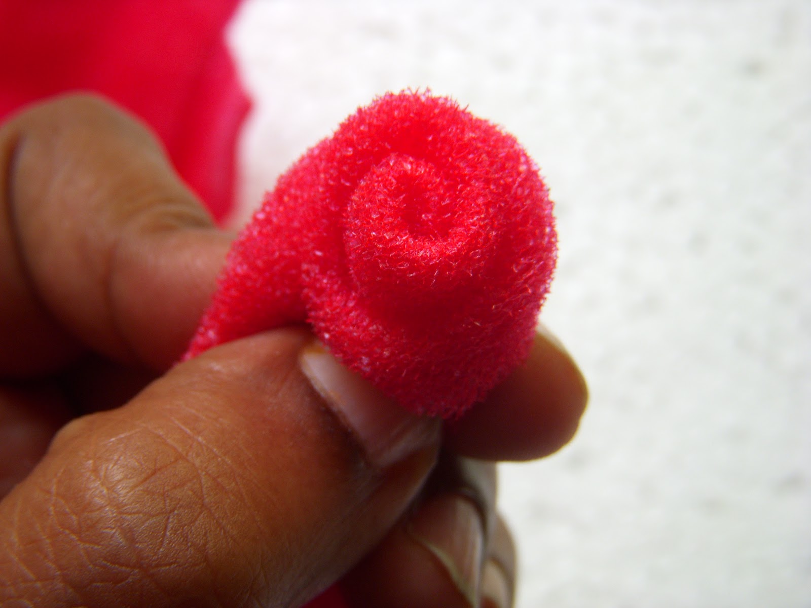 Cards ,Crafts ,Kids Projects: How to make Sponge Rose Bud Flowers