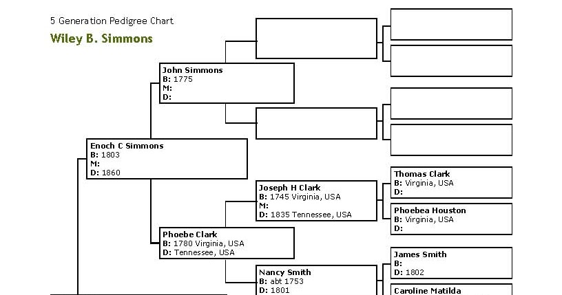 Simmons Family & Friends: Simmons Family tree 4