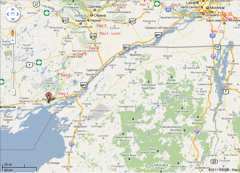 ROW CANADA!: Day 11 - Montreal, QC to St- Roch-de-Richelieu, QC