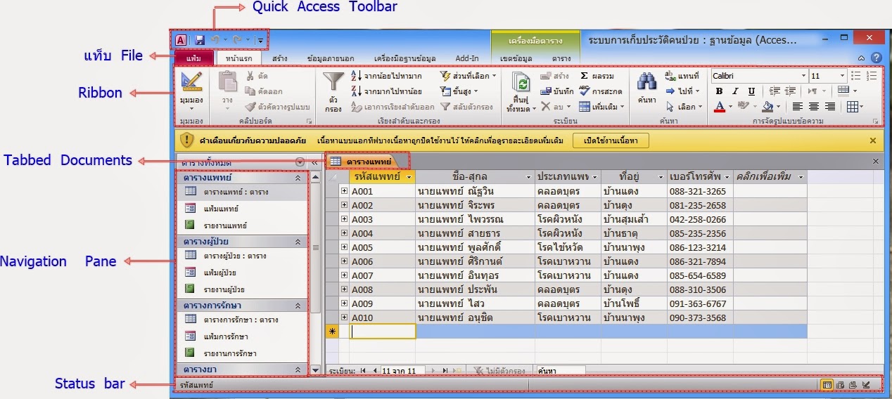 เทคโนโลยีสารสนเทศการจัดการอาชีพ: บทที่9 การประยุกต์ใช้โปรแกรมจัดการฐาน ...