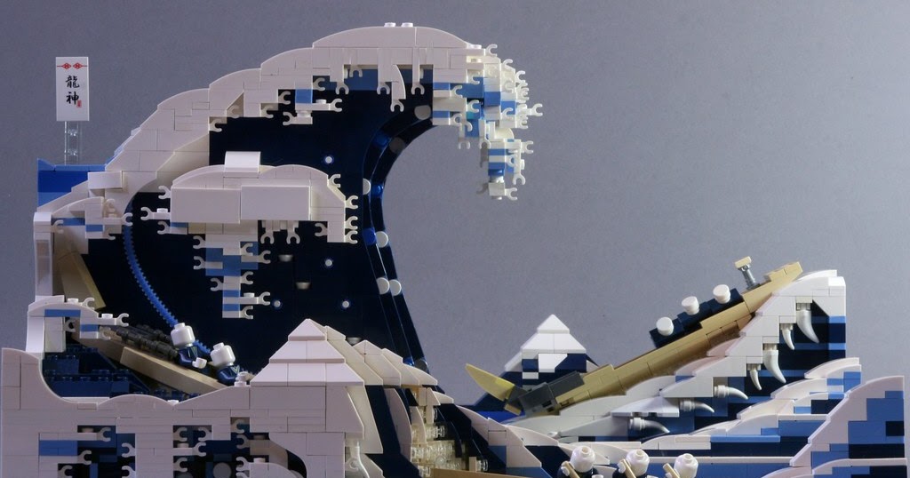 The Great Wave off Kanagawa in LEGO by Erik Kraa