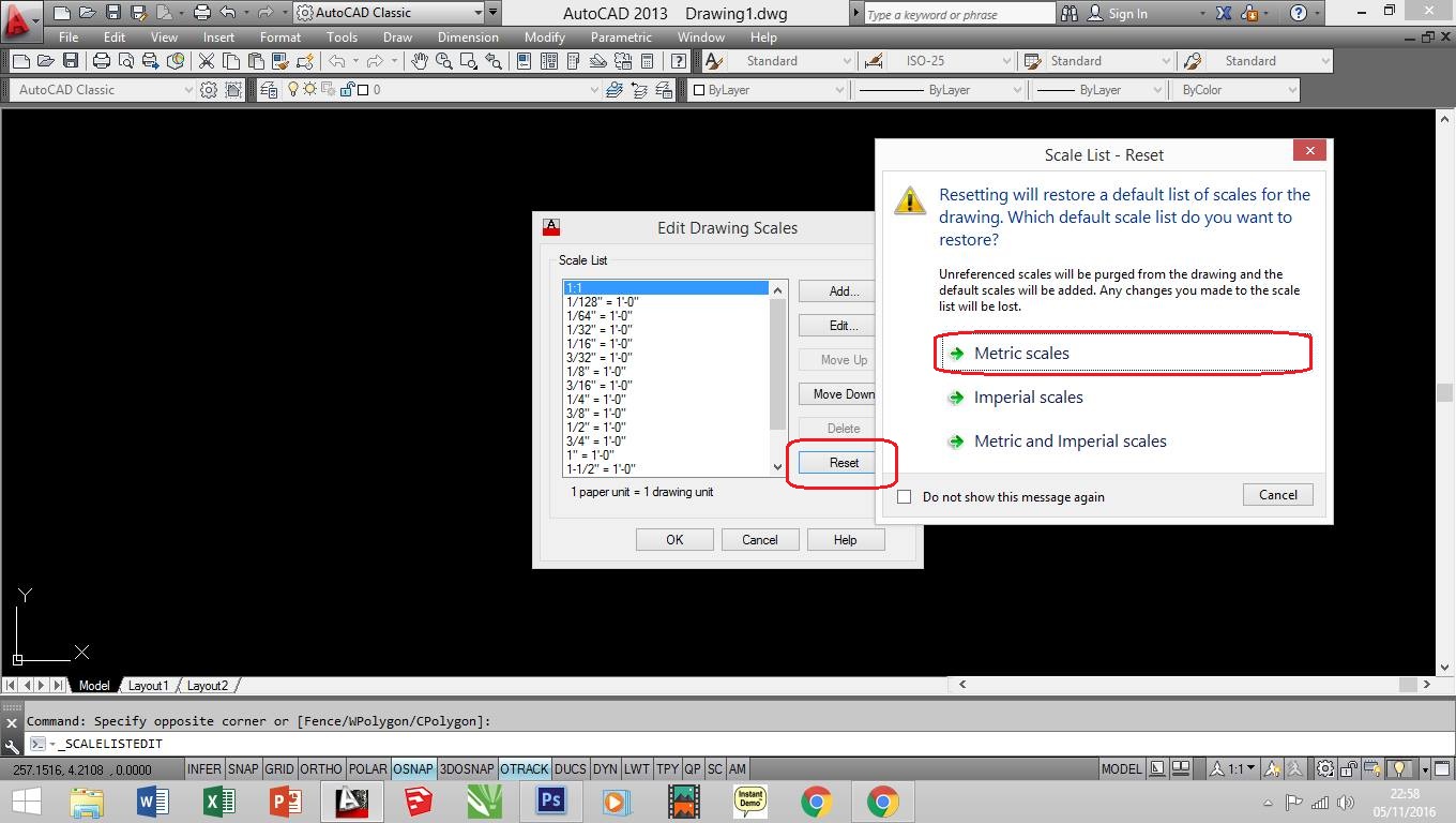 Autocad Tangerang Selatan: Merubah skala inch menjadi metric pada ...
