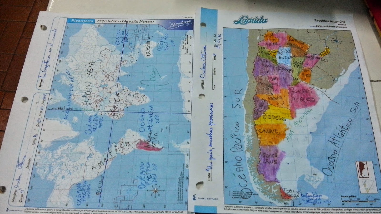 Escuela Argentina General Belgrano Nivel Primario: Nuestros primeros mapas