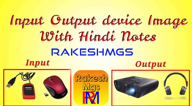Input Output Device image with notes in Hindi - RakeshMgs