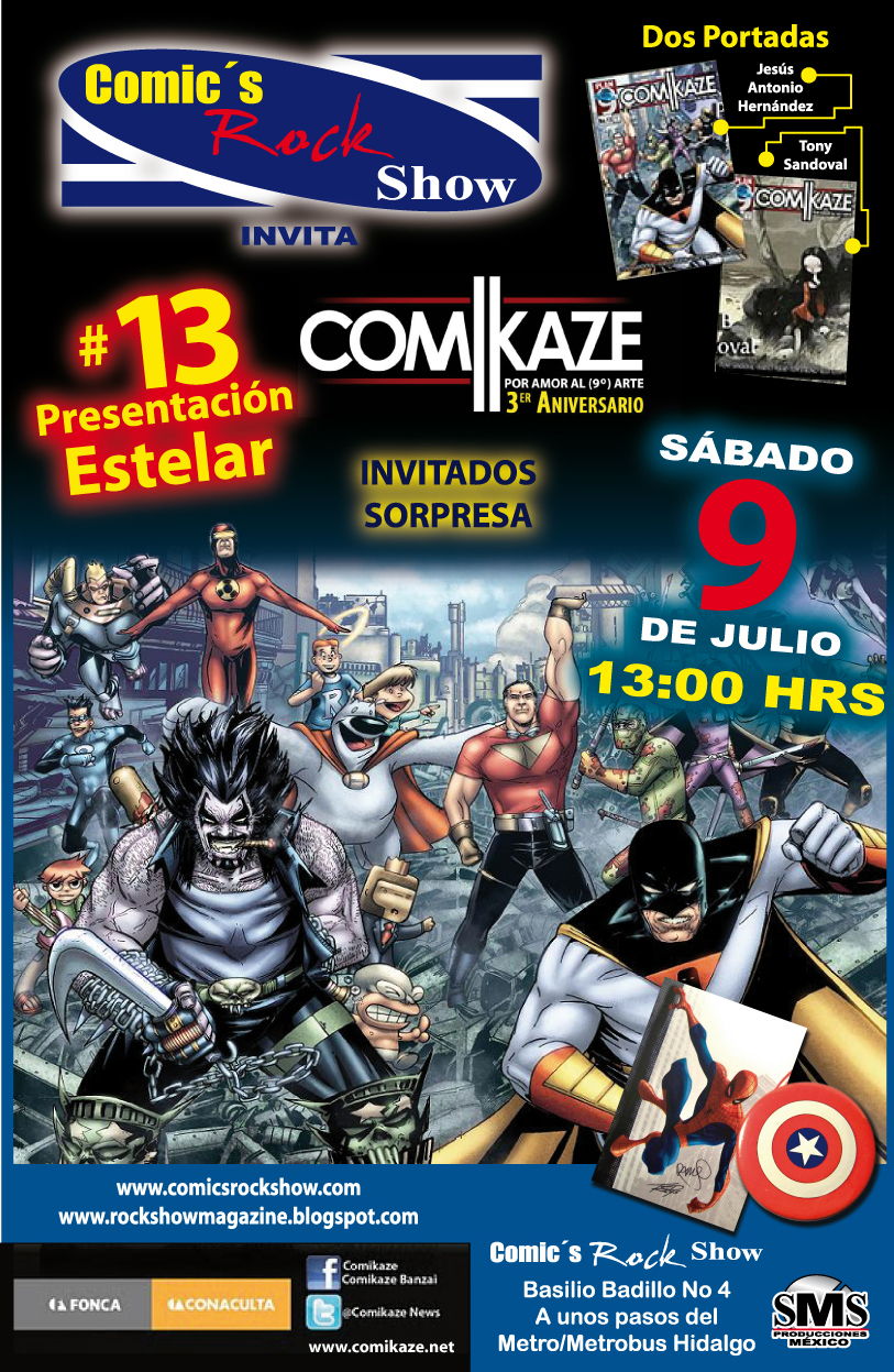 Comikaze: SÁBADO DE COMIKAZE EN EL CÓMICS ROCK SHOW