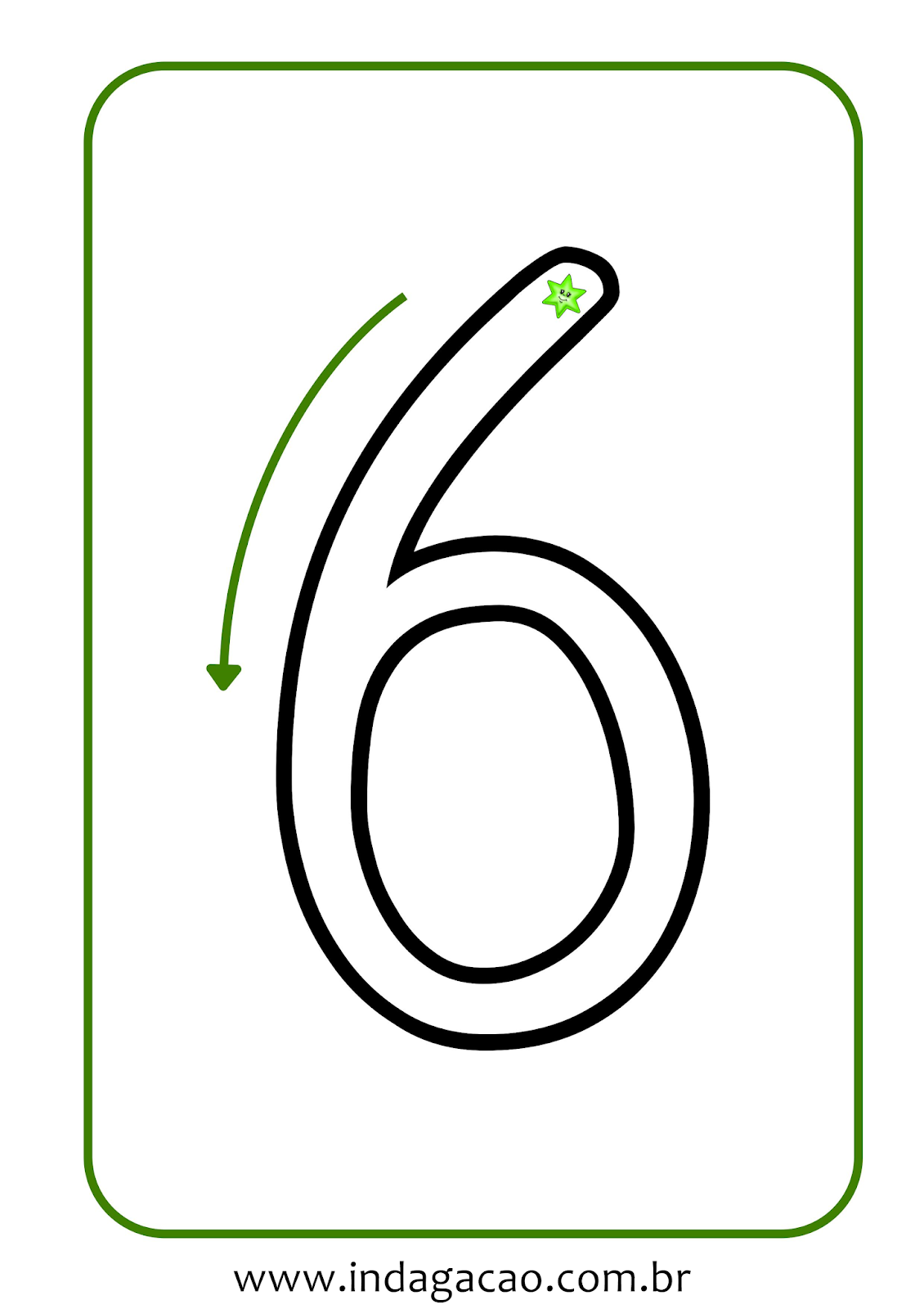 Número SEIS ilustrado colorido cartaz de parede baixar - INDAGAÇÃO