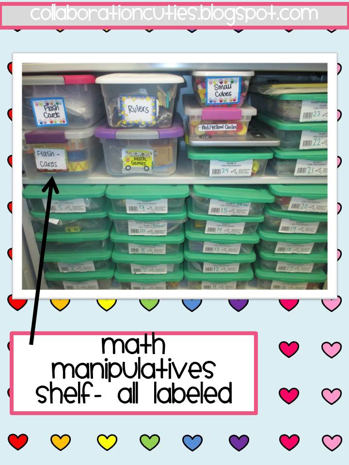 Collaboration Cuties: Math Manipulatives Storage and Organization