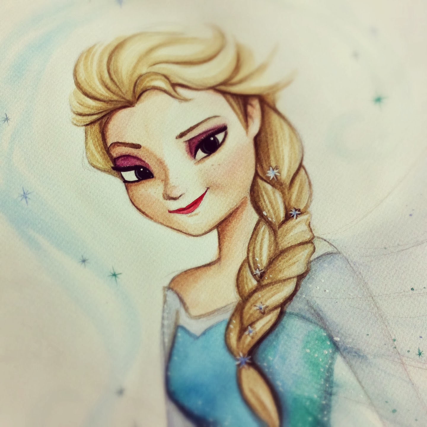 minnie sakuntala: Painting Queen Elsa, Disney Frozen.
