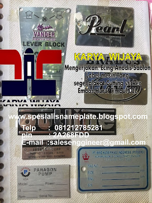 spesialis nameplate dan jasa pembuatan namplate: Jasa pembuatan nameplate