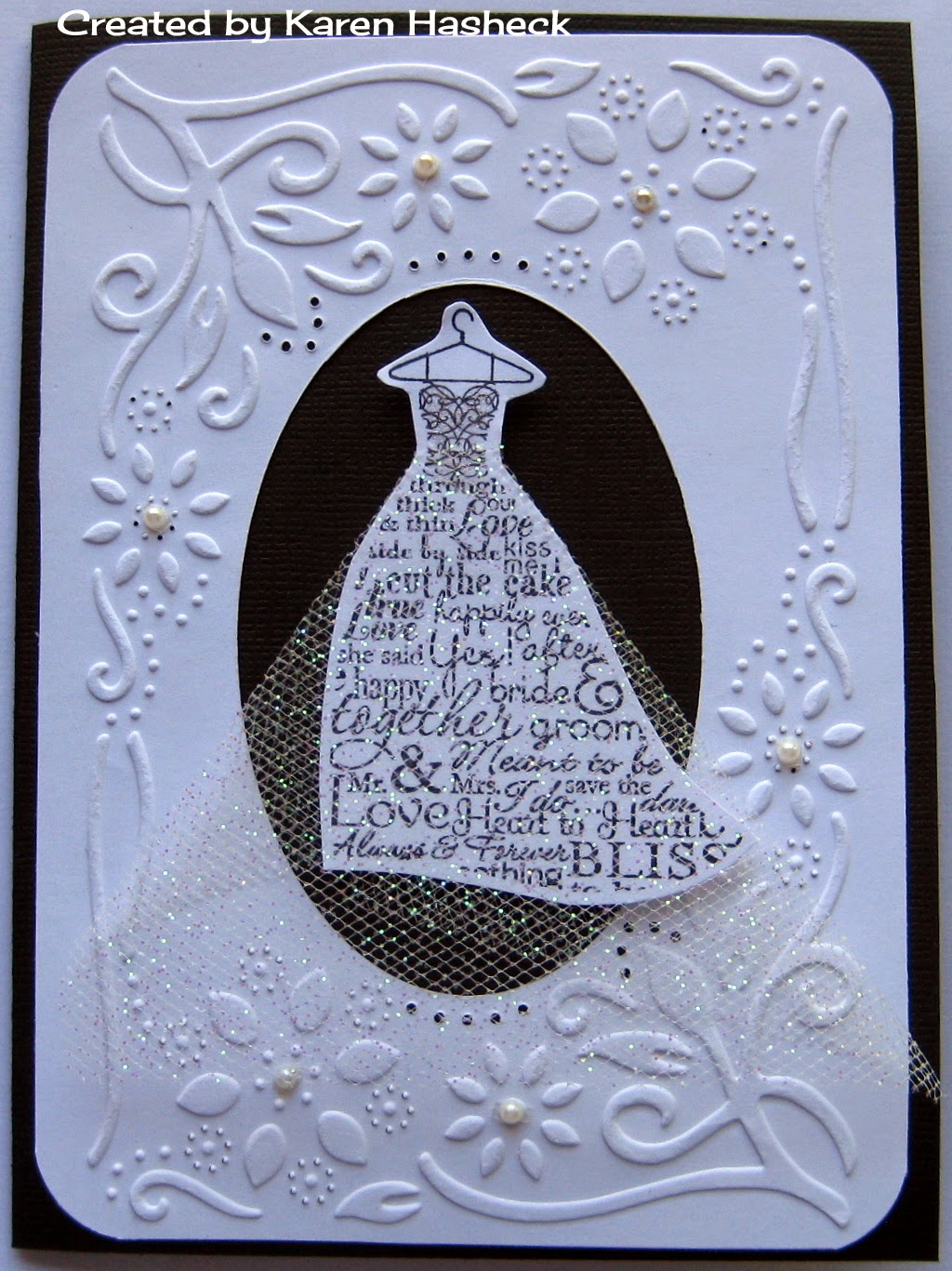 Karen's Kreative Kards: Wedding Dress with Tulle Card