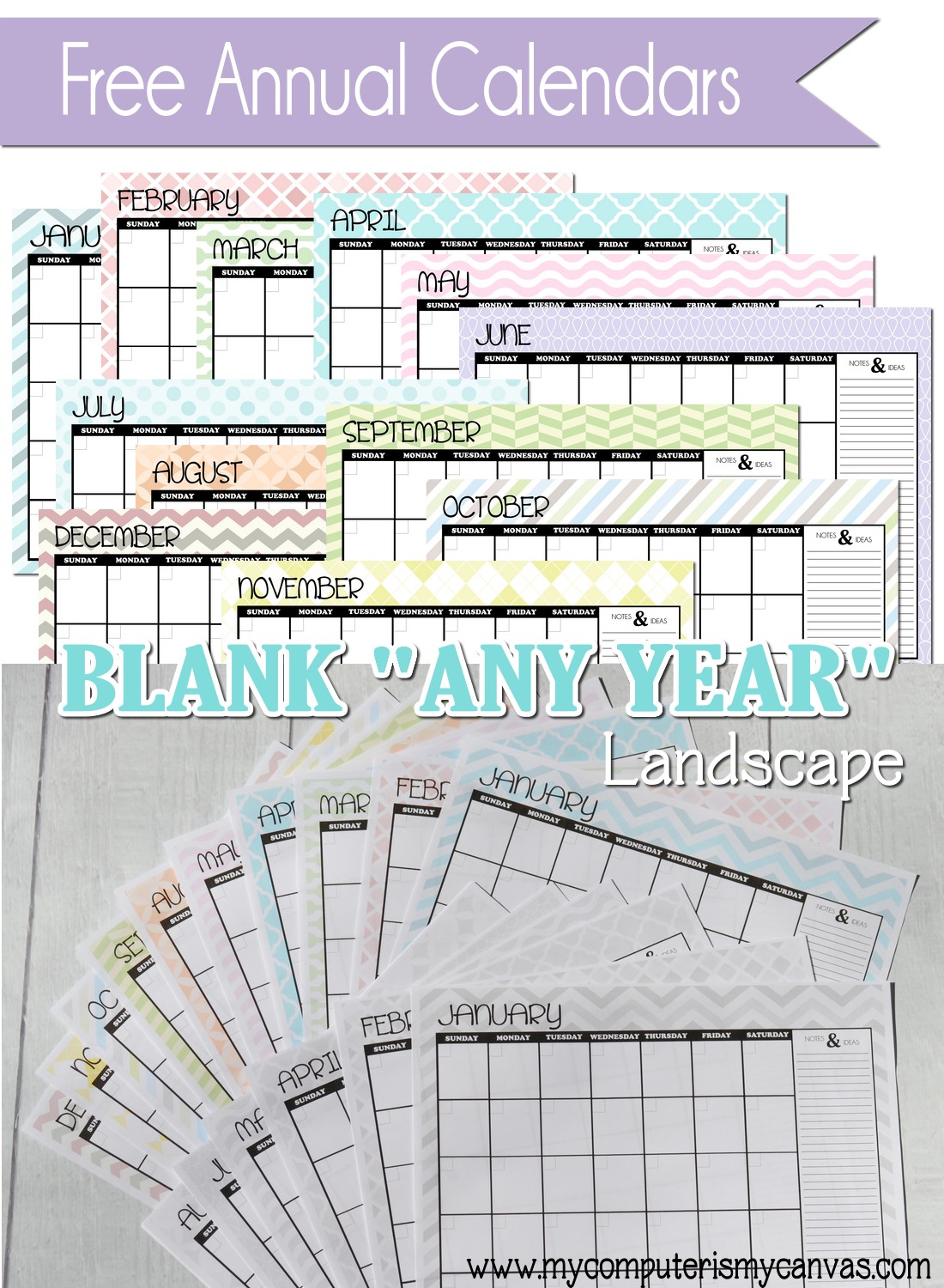 NEW FREEBIE... Any Year Calendars! - My Computer is My Canvas