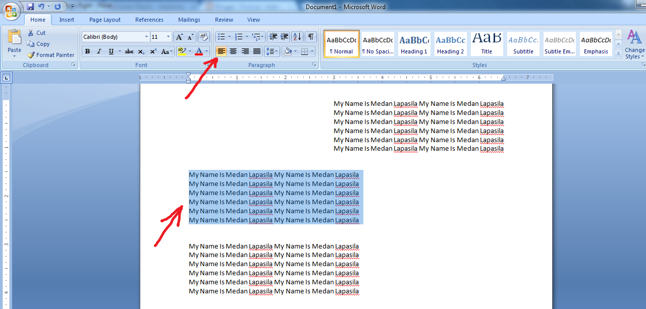 Panduan Sederhana Microsoft Office 2007: Cara mengatur perataan teks di ...