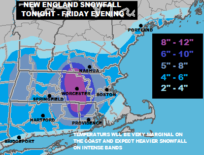Northeast Weather Action: NEW ENGLAND SNOWSTORM SNOWFALL FORECAST