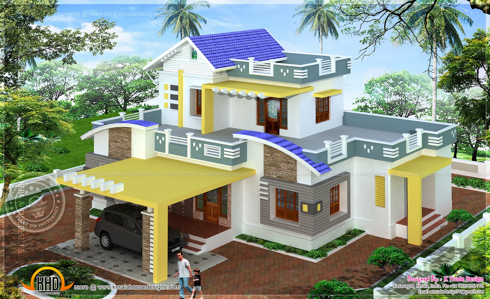 2434 square feet modern contemporary elevation - Kerala Home Design and ...